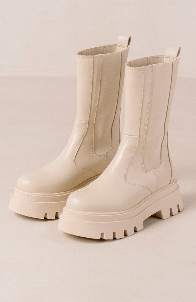 Alohas All Rounder white leather boots duurzaam leer dames | Sophie Stone